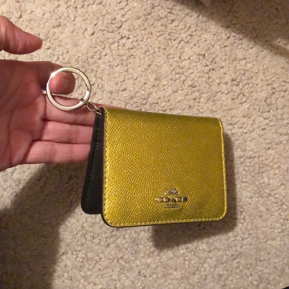 Coach | Bags | Coach Bifold Wallet Id Case Metallic Yellow Nwt | Poshmark